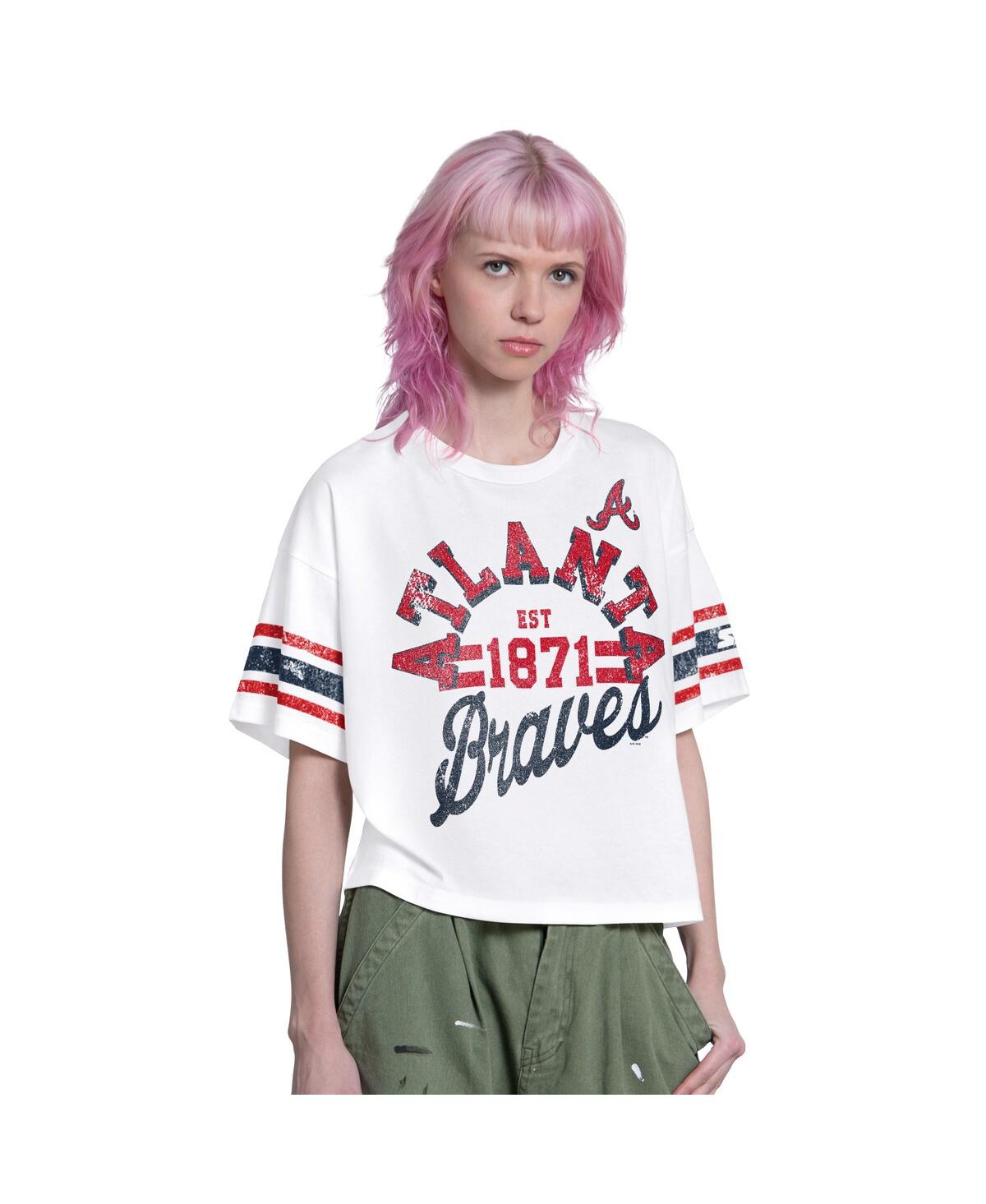 Click here for Starter Womens White Atlanta Braves Cropped Hurry... prices