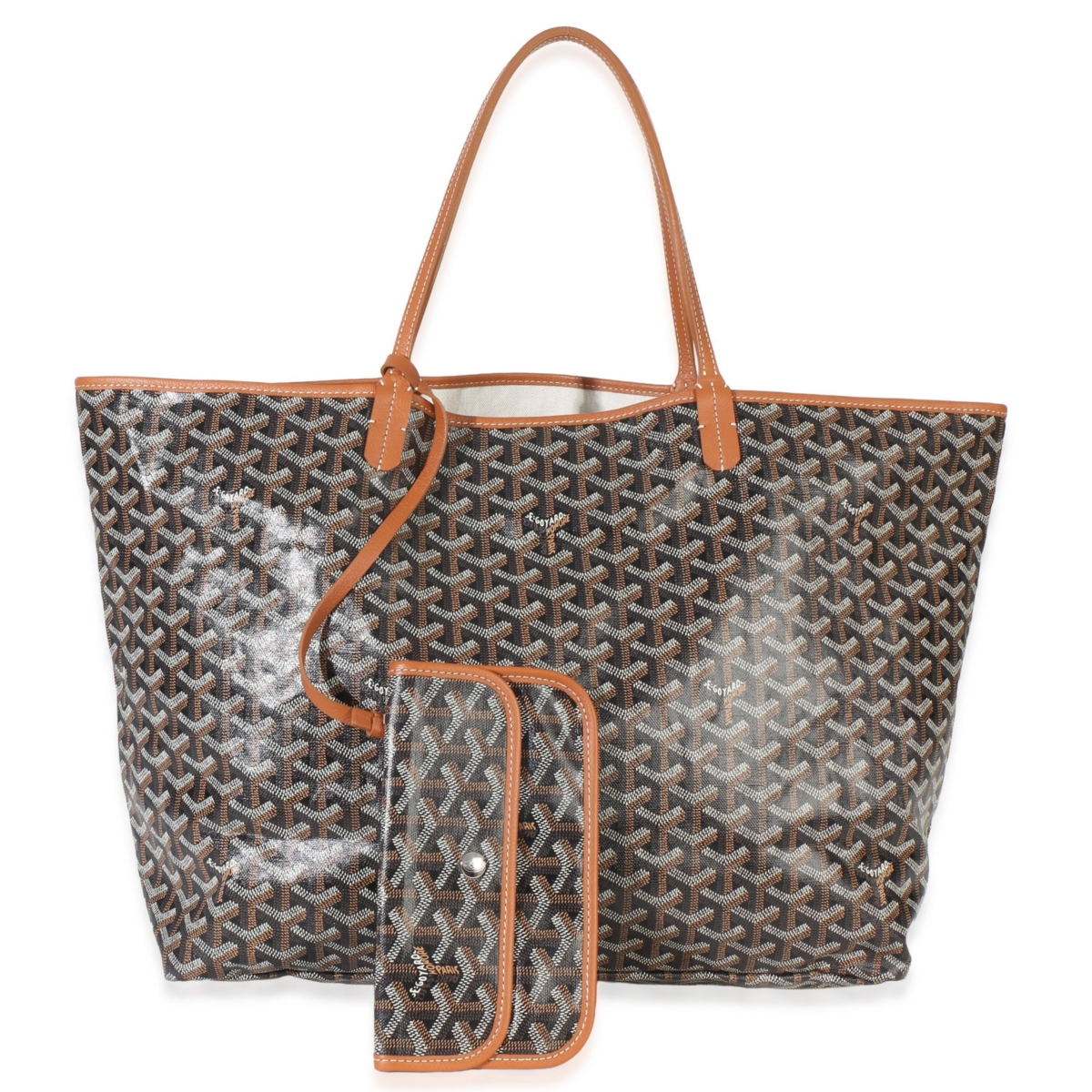 Click here for Pre-Owned Goyard Black Gold Goyardine Canvas Saint... prices