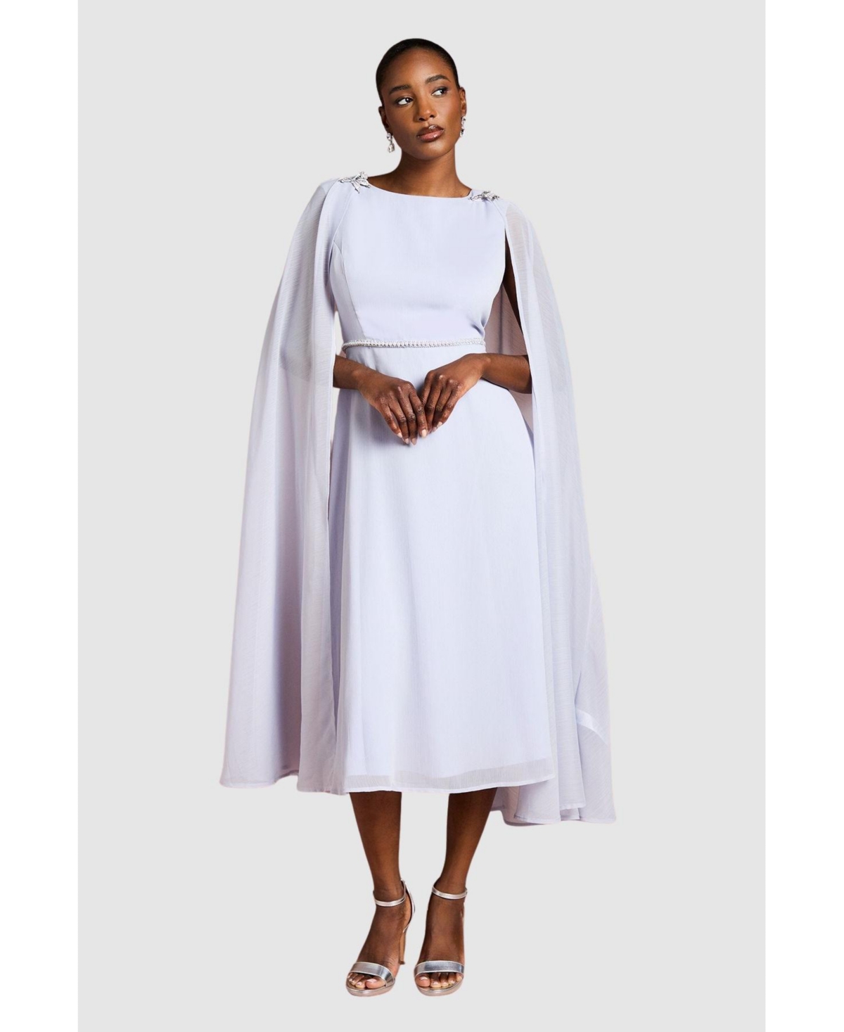 Click here for Coast Womens Cape Georgette Midi Dress - Lilac prices