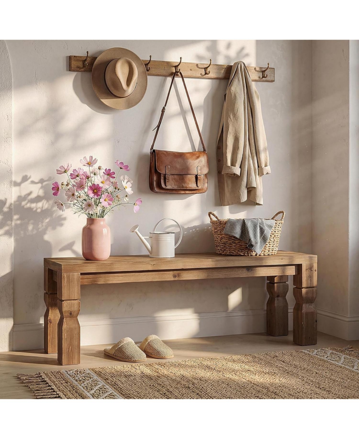 Click here for Tribesigns Solid Wood Bench  Farmhouse Wooden Benc... prices
