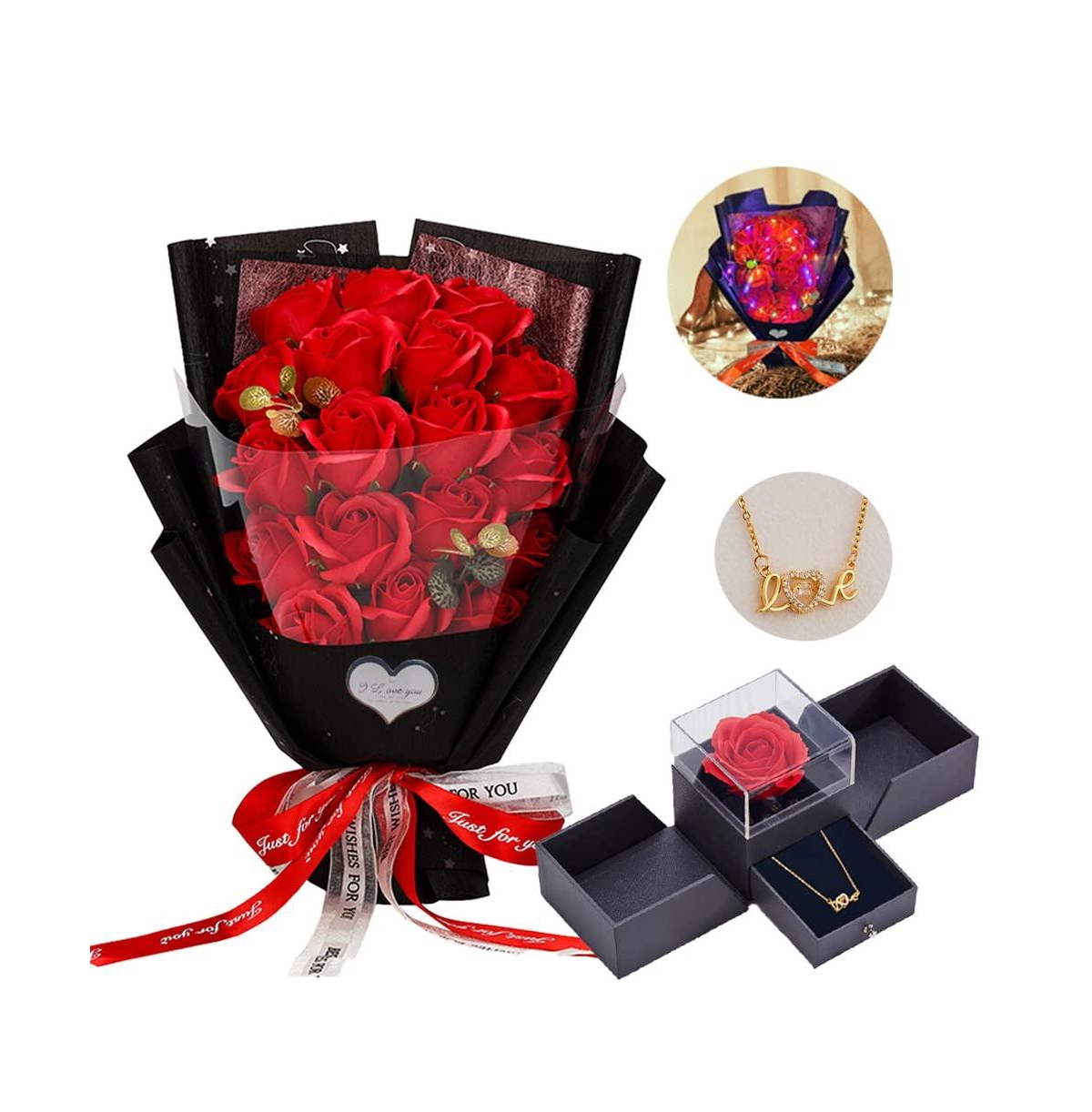 Click here for Gnuadz Preserved Rose Bouquet Necklace Gift - Brig... prices