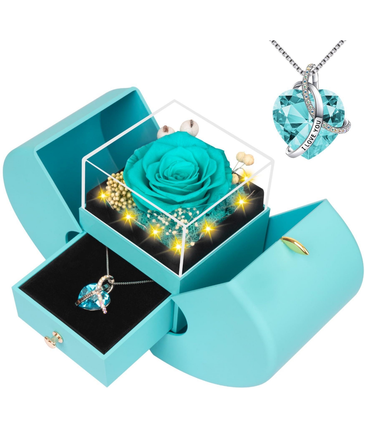 Click here for Gnuadz Preserved Rose Love Necklace Gift for Women... prices