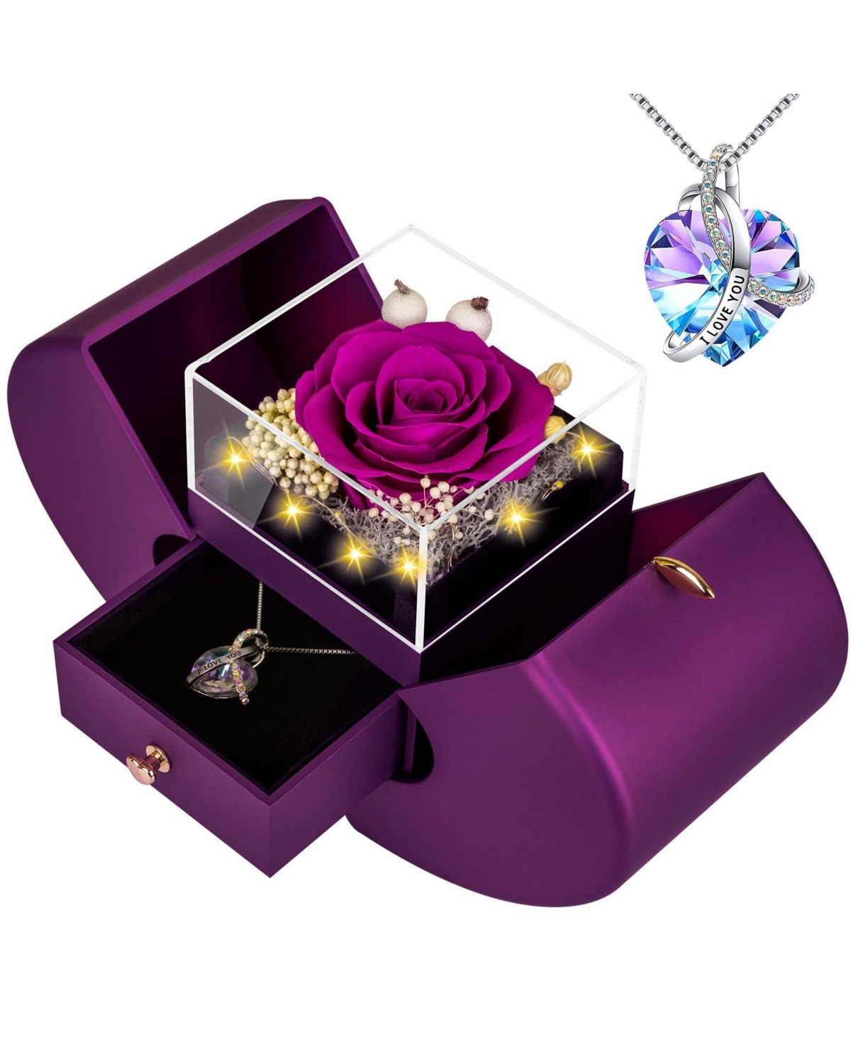 Click here for Gnuadz Preserved Rose Love Necklace Gift for Women... prices
