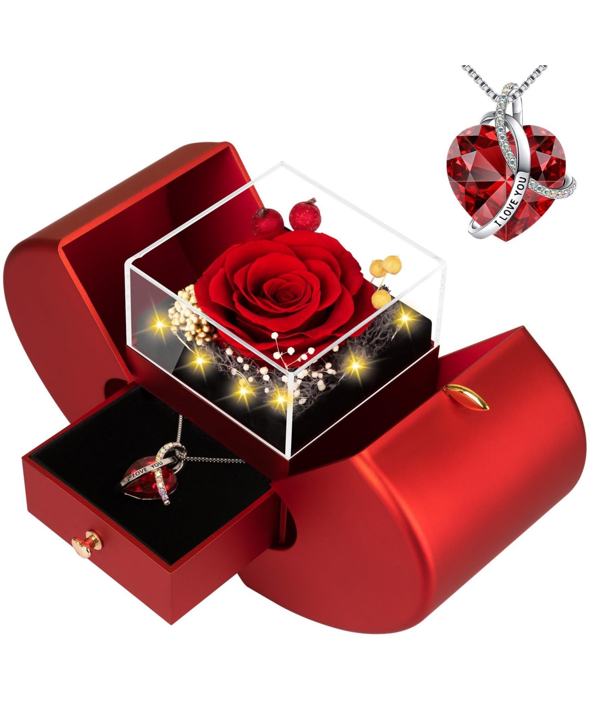 Click here for Gnuadz Preserved Rose Love Necklace Gift for Women... prices