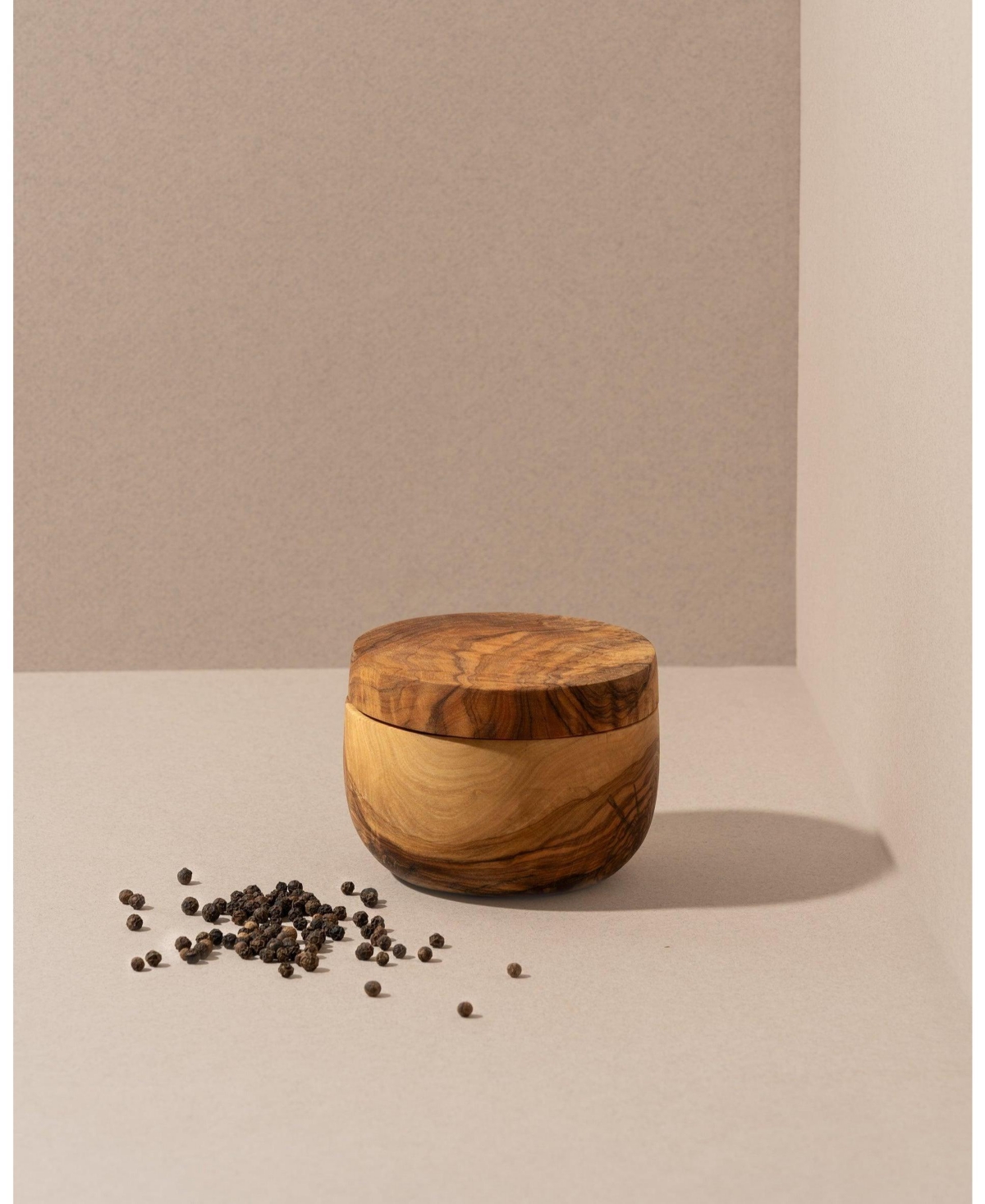 Click here for Gharyan Stoneware  Olive Wood Salt and Spices Cell... prices