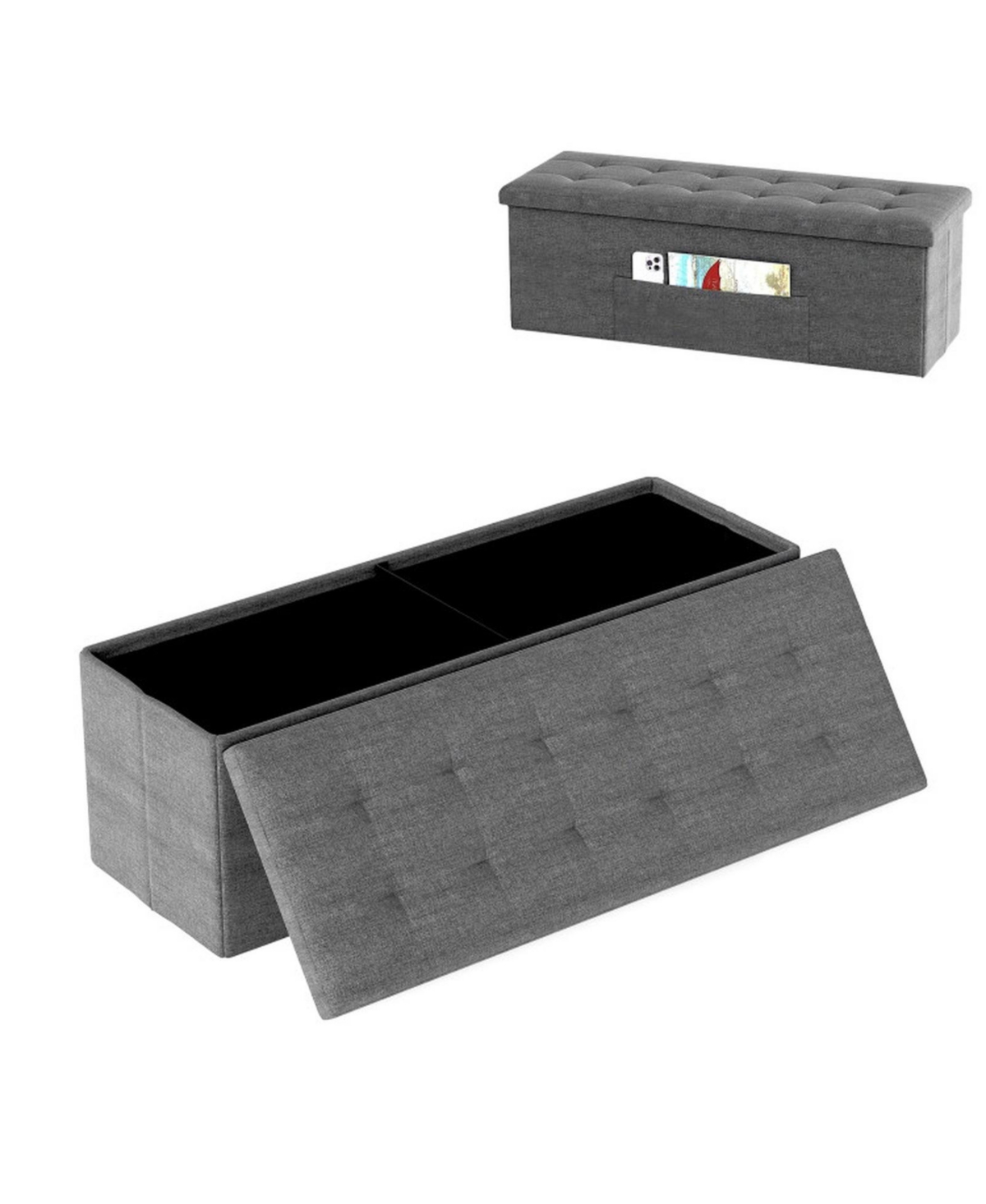 Click here for Gouun 43 in Padded Folding Storage Ottoman Bench w... prices