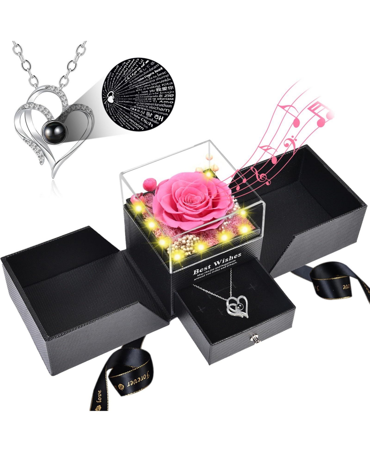 Click here for Gnuadz Preserved Rose Necklace Music Box Gift - Pi... prices