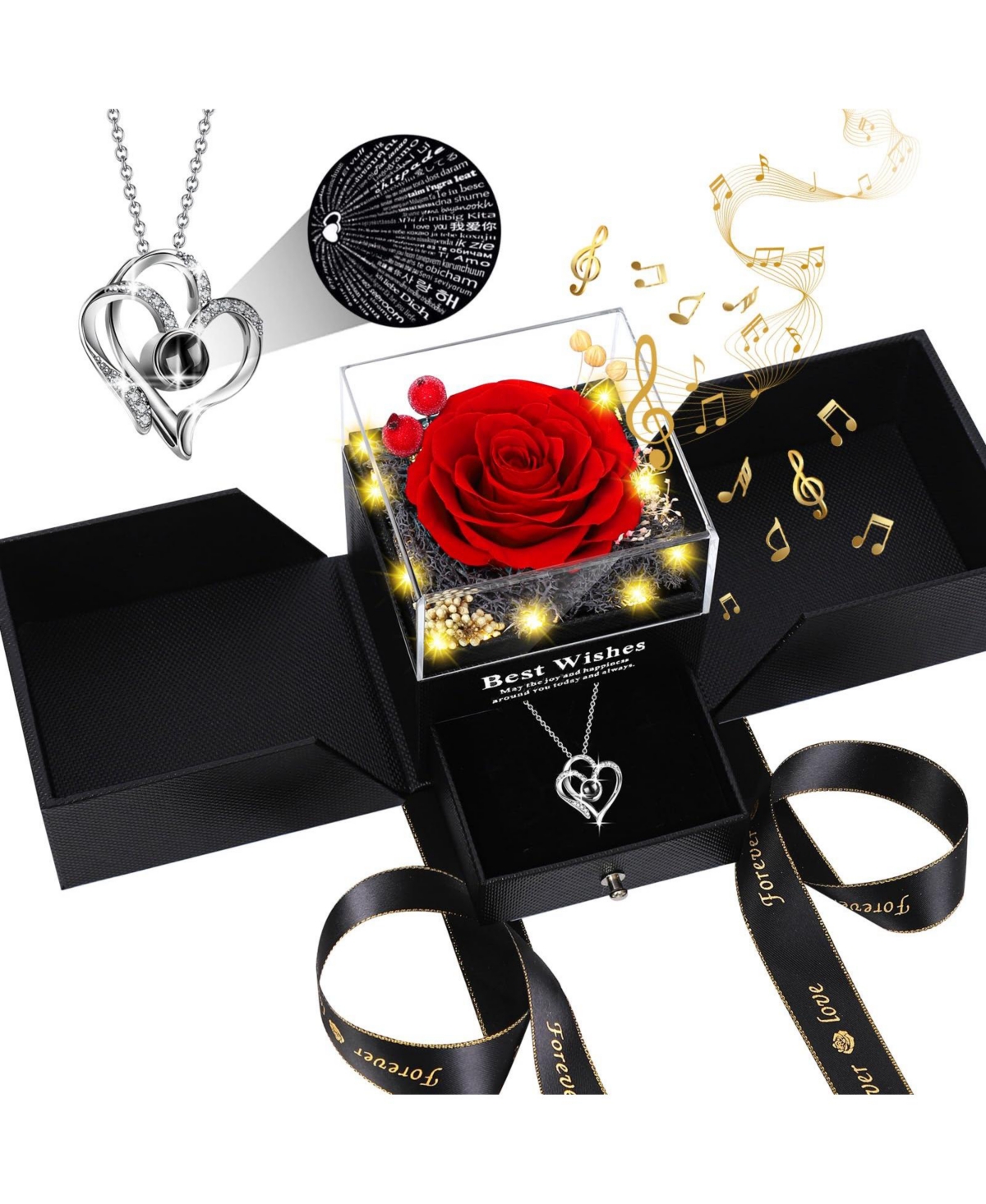 Click here for Gnuadz Preserved Rose Necklace Music Box Gift - Re... prices