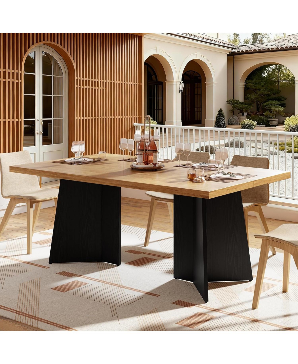 Click here for gaomon 63 Dining Table for 6-8  Modern Design with... prices