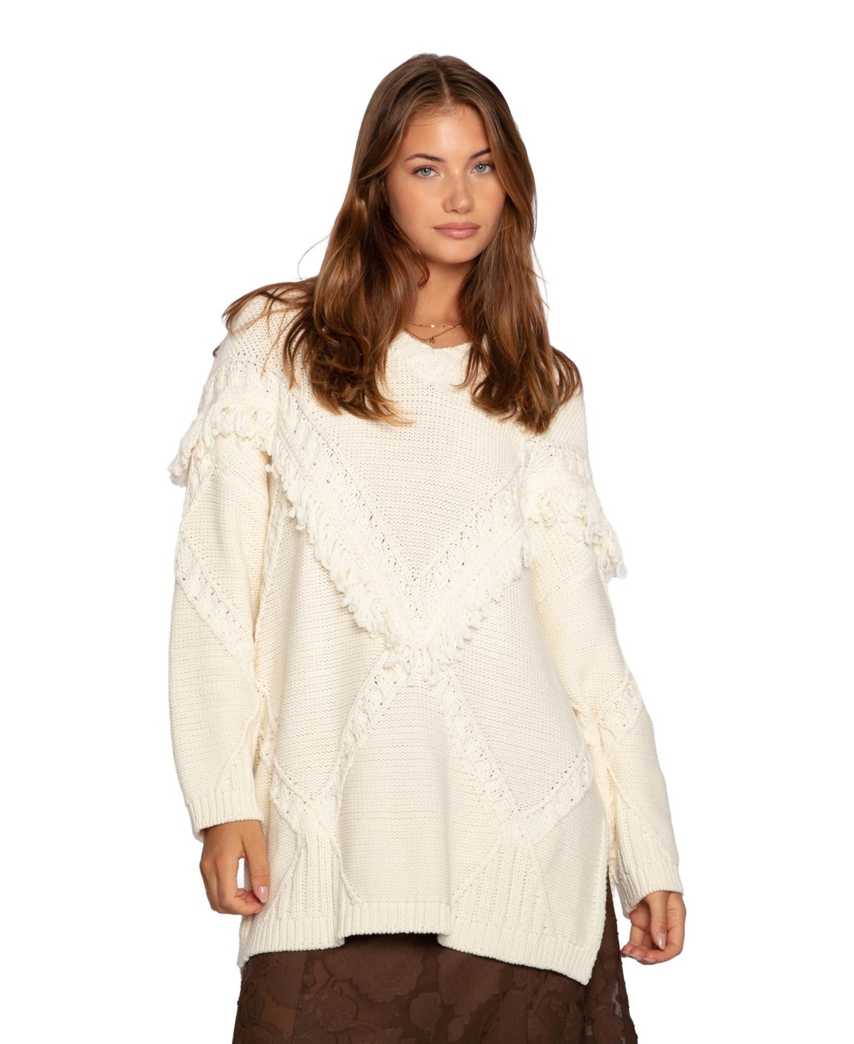 Click here for Belle & Bloom Womens Tassel Line Fringe Oversized... prices