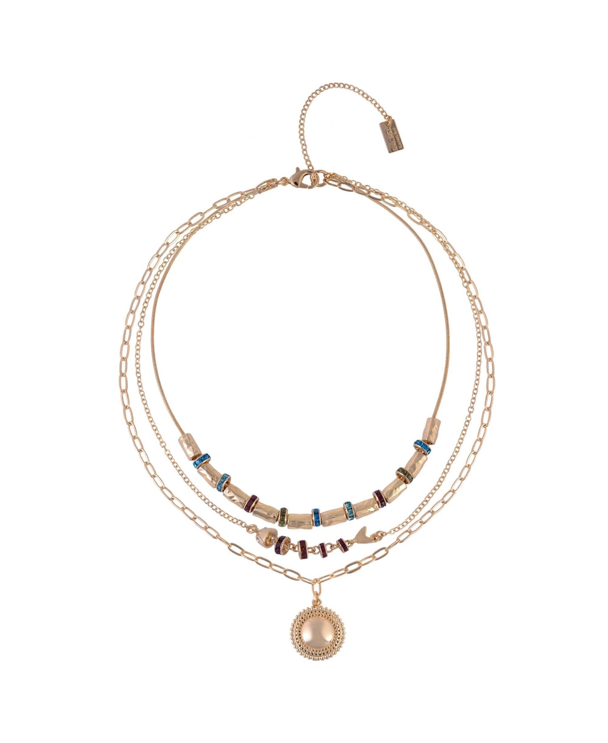 Click here for Rachel Rachel Roy Tone Multi Row Pendant Necklace... prices