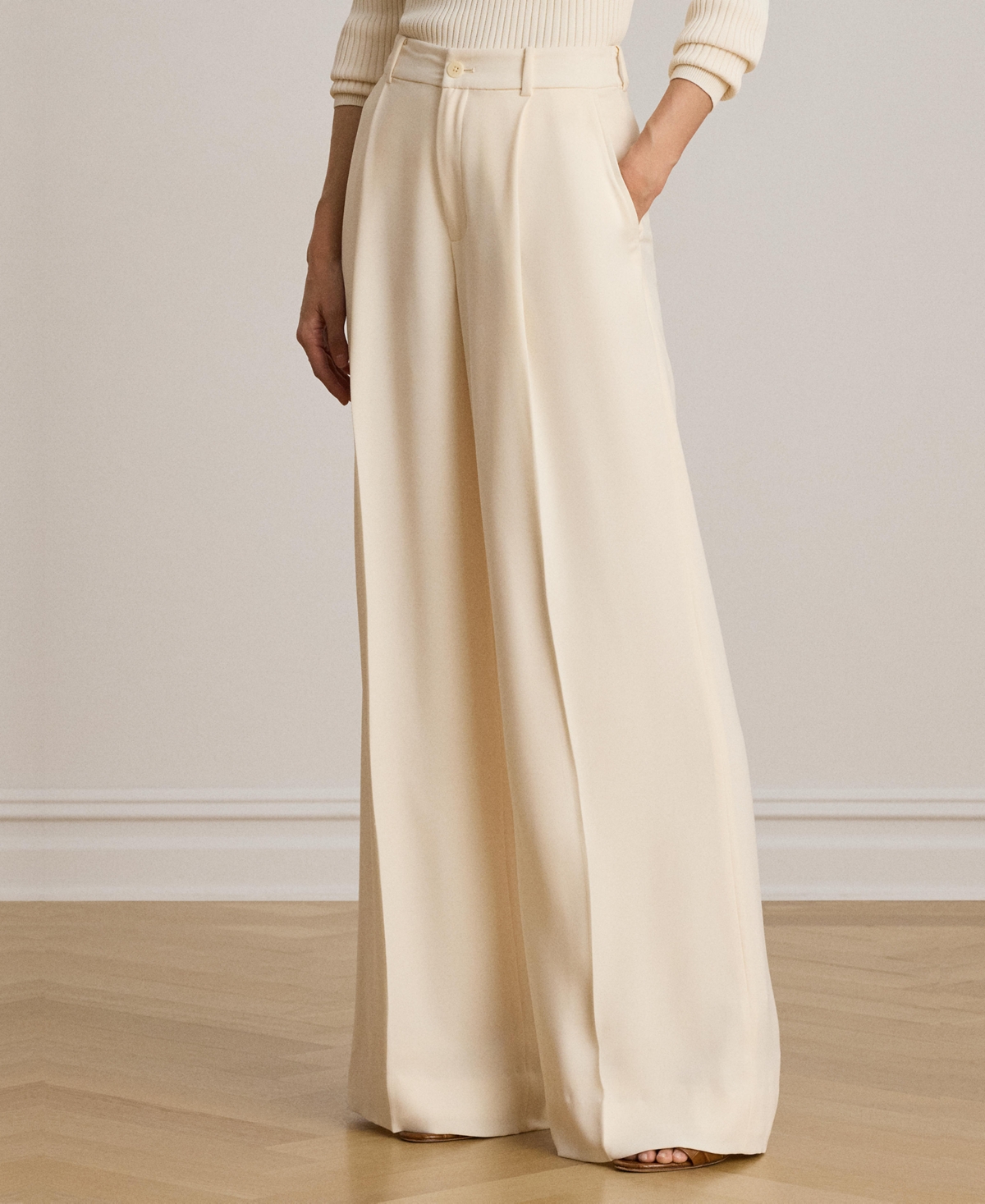 Click here for Lauren Ralph Lauren Womens High-Rise Wide-Leg Pant... prices