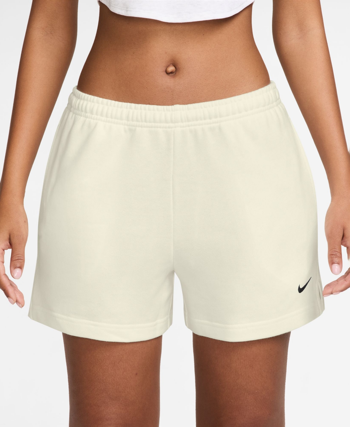 Click here for Nike Studio Fleece Womens Mid-Rise 4 Shorts - Sail... prices