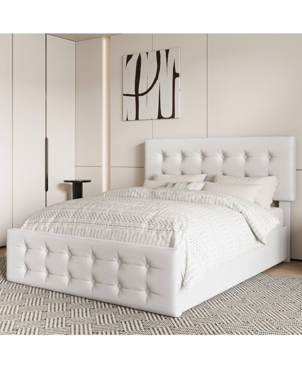 Click here for Homfan Upholstered Platform Bed Frame with 4 Stora... prices