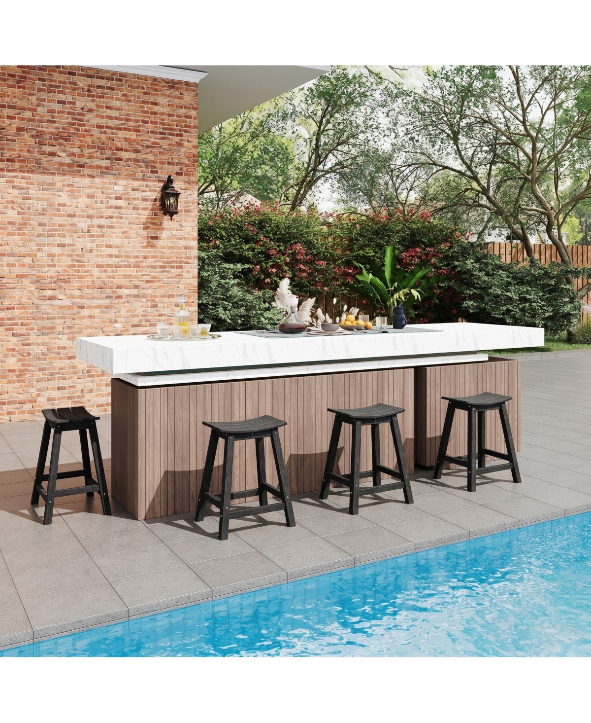 Click here for homfan Set of 2 Weatherproof Hdpe Outdoor Patio Ba... prices
