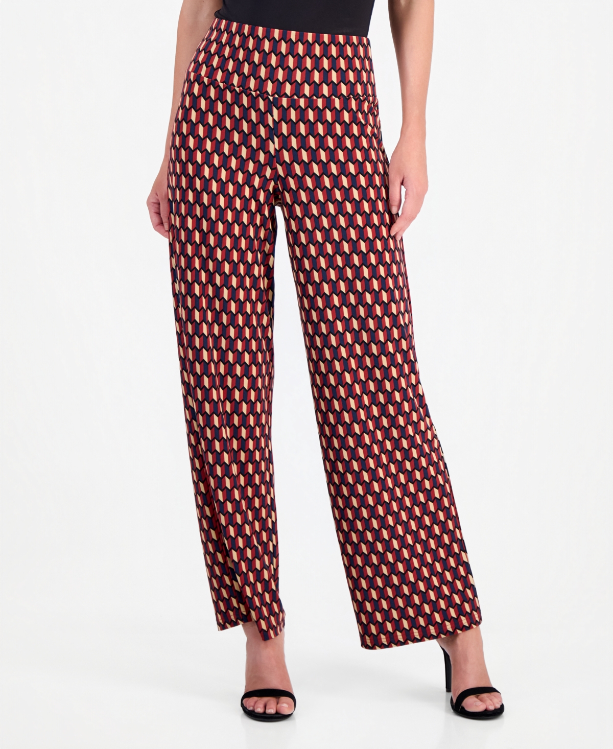 Click here for Anne Klein Petite Wide Leg Pull-On Palazzo Pants -... prices
