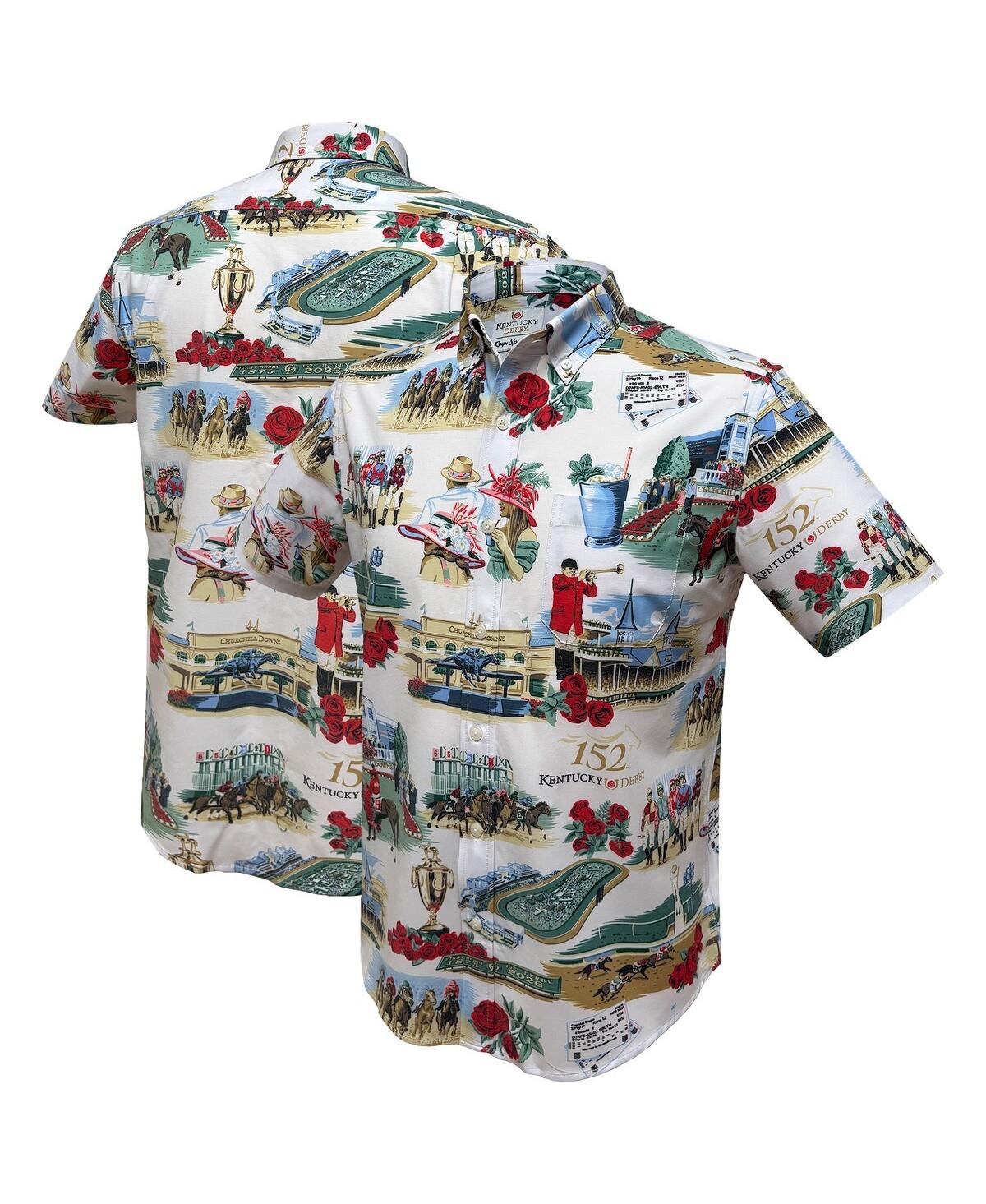 Click here for Reyn Spooner Mens White 152nd Kentucky Derby Butto... prices