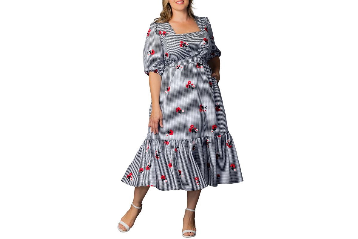 Click here for Kiyonna Plus Size Bailey Square Neck Maxi Dress -... prices