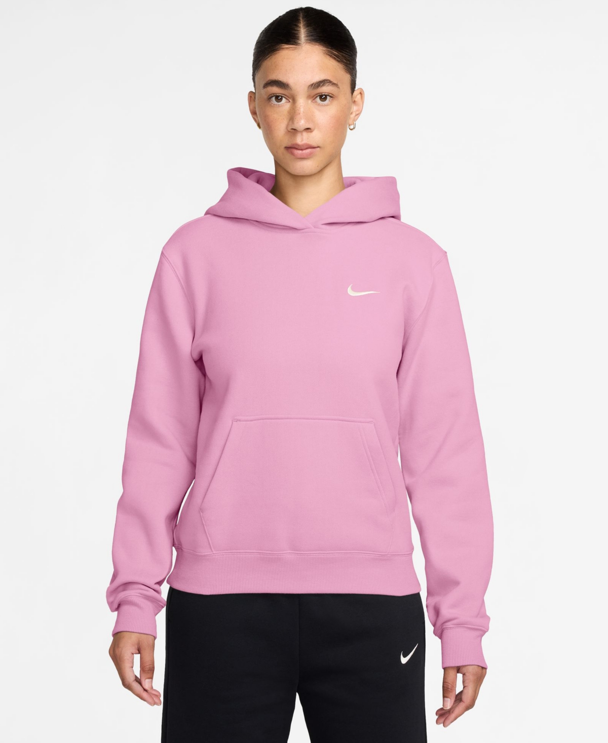 Click here for Nike Studio Fleece Womens Pull-On Hoodie - Pink Ri... prices