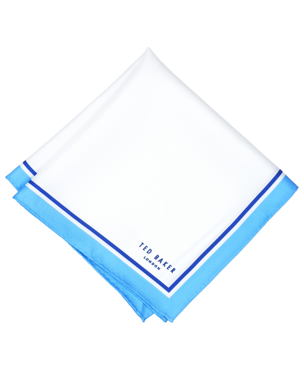 Click here for Ted Baker Mens Solid Border Pocket Square - Aqua prices