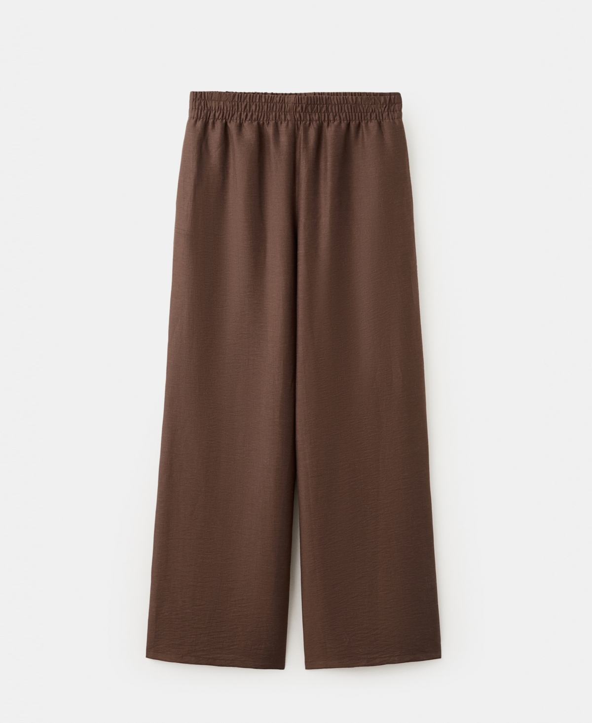 Click here for Mango Womens Linen Palazzo Pants - Brown prices