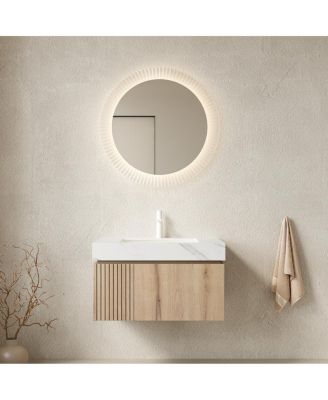 Click here for Sillysis Wall Mounted Bathroom Vanity With Carrara... prices