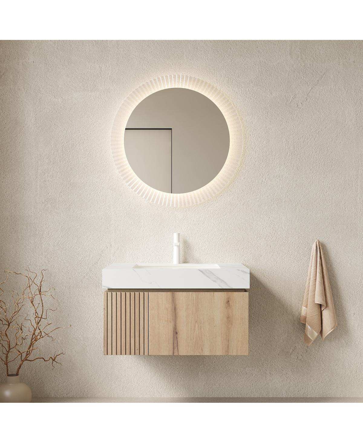 Click here for Sillysis Wall Mounted Bathroom Vanity with Carrara... prices
