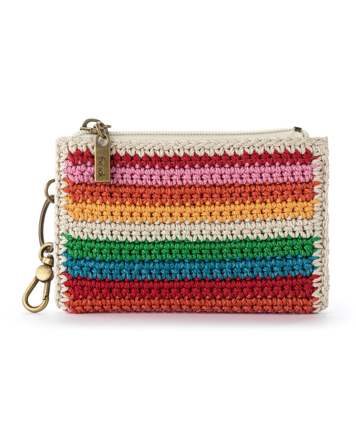 Click here for The Sak Encino Crochet Bifold Wallet - Rainbow Str... prices