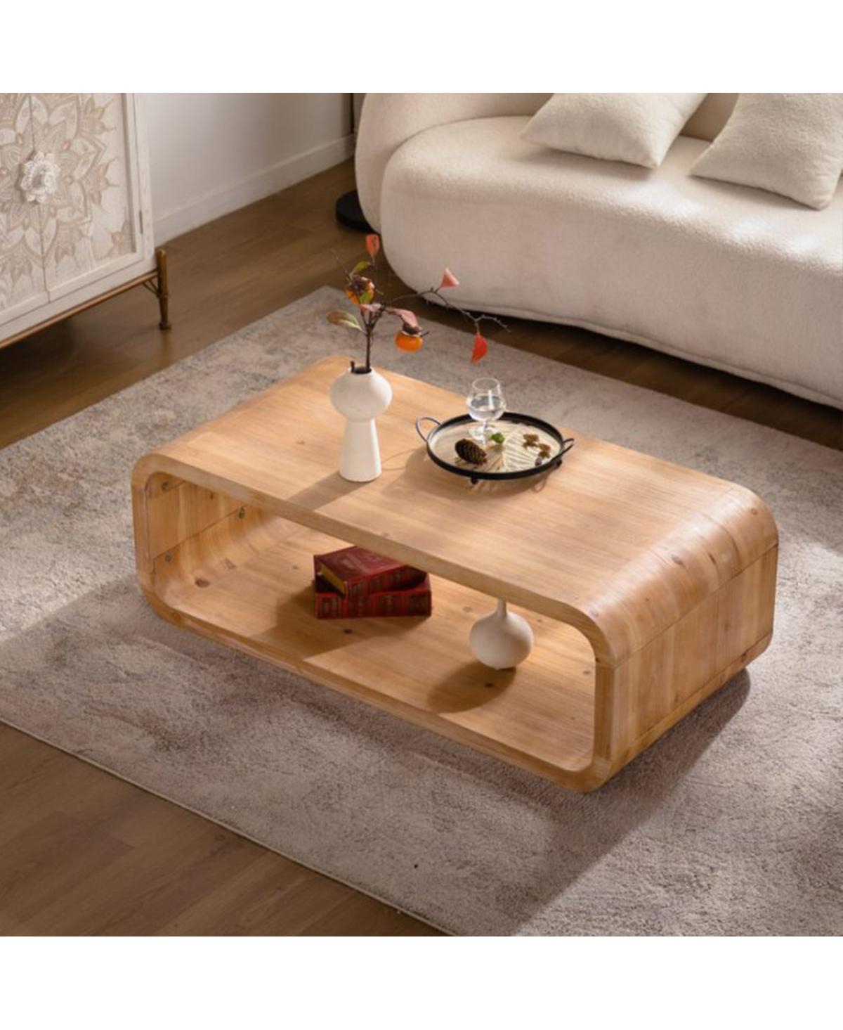 Click here for Streamdale Furniture Curved Light Wood Coffee Tabl... prices