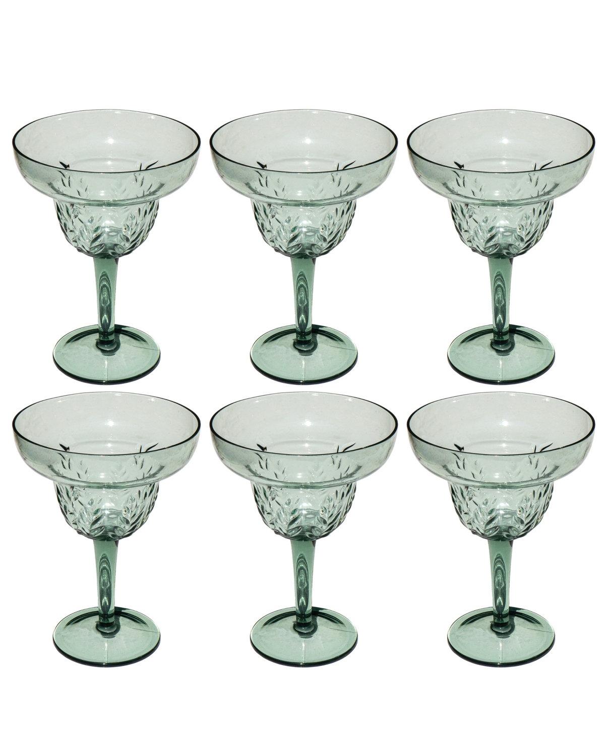 Click here for Abode Homewares Embossed Leaf Acrylic Margarita Gl... prices