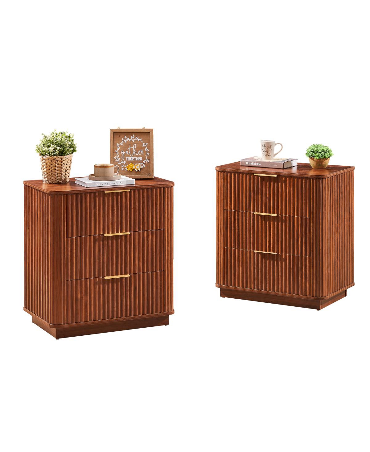 Click here for Streamdale Furniture Walnut 3-Drawer Nightstand  2... prices
