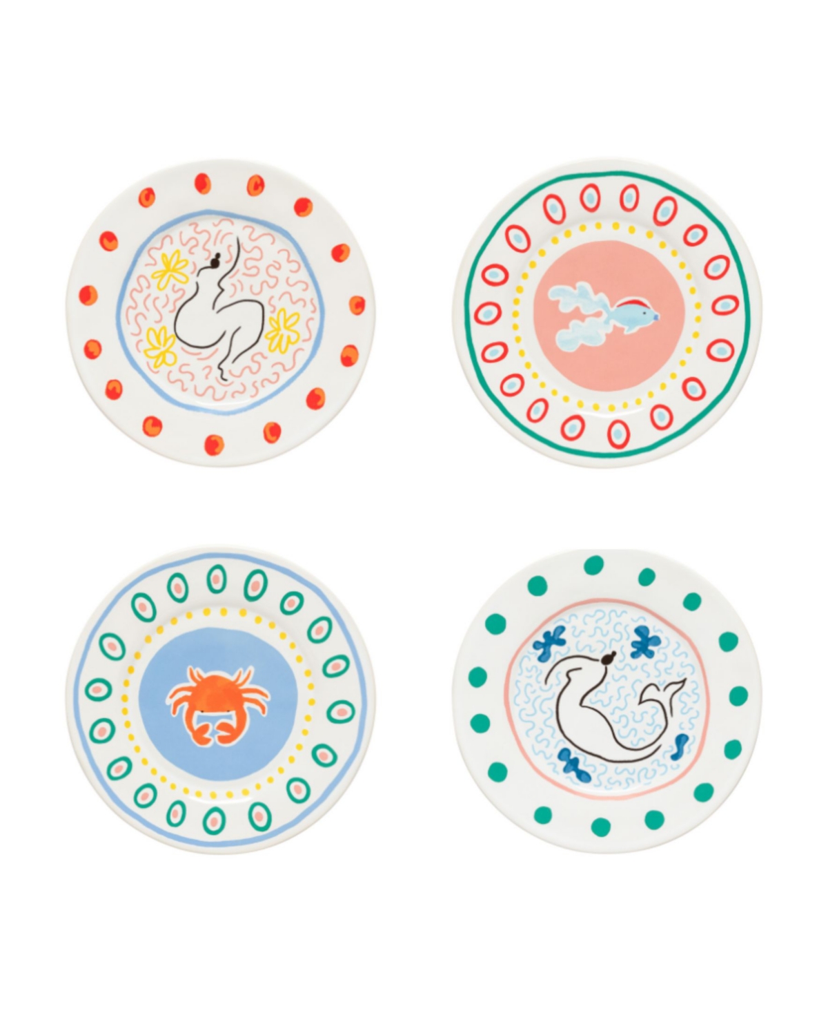 Click here for Costa Nova Summer Bliss Salad Plates  Set of 4 - M... prices
