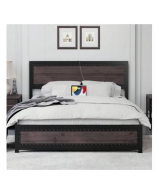 Click here for Gaomon Bed Frame With Headboard Industrial Platfor... prices