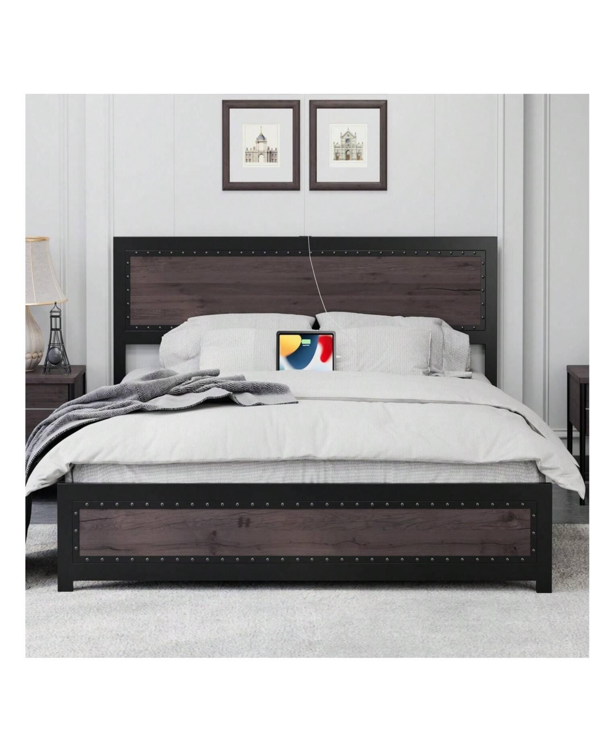 Click here for gaomon Bed Frame With Headboard  Industrial Platfo... prices