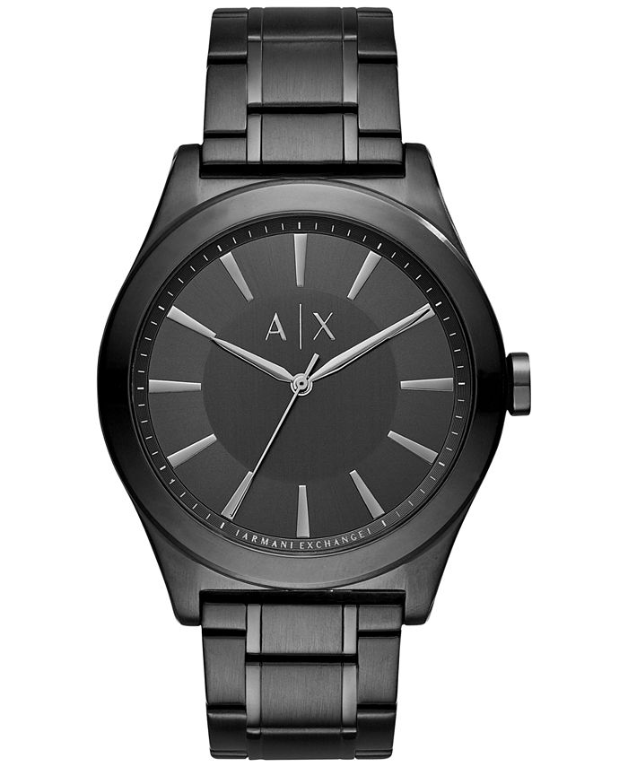 A|X Armani Exchange Men's Black Stainless Steel Bracelet Watch 44mm ...