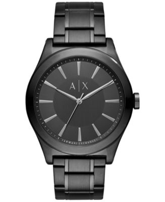 A|X Armani Exchange Men's Black Stainless Steel Bracelet Watch 44mm ...