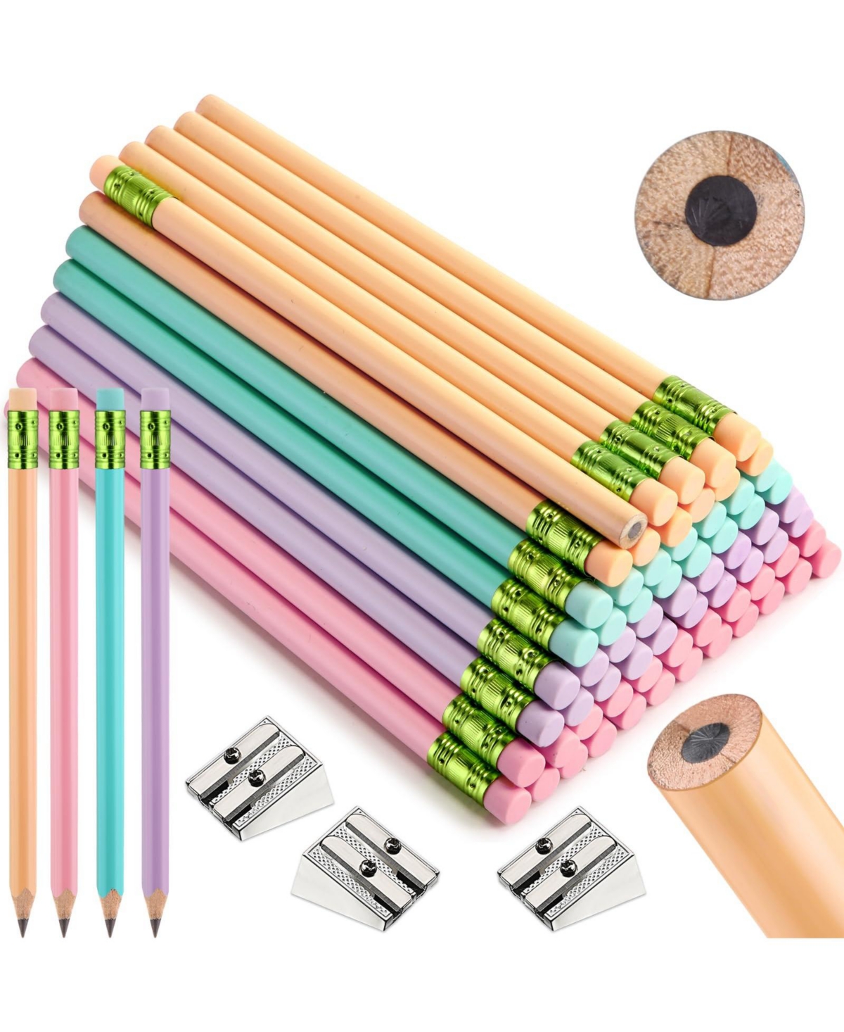 Click here for Gnuadz Fat Pencils Set With Erasers Sharpeners For... prices