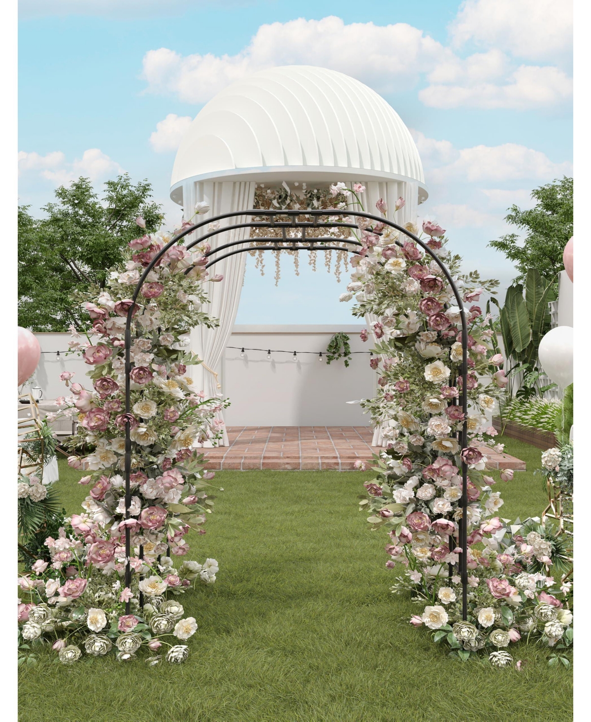 Click here for homfan Elegant Metal Garden Arch Trellis for Climb... prices