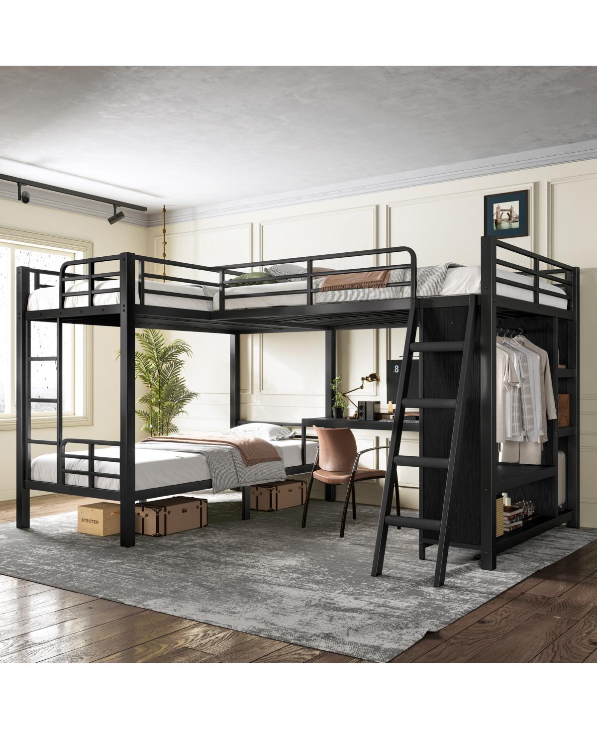 Click here for Streamdale Furniture Triple Bunk Bed with Desk and... prices