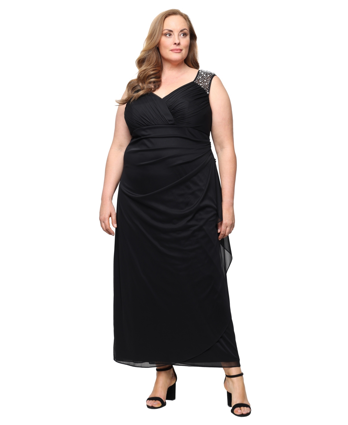 Click here for Alex Evenings Plus Size Sweetheart Neck Dress - Bl... prices