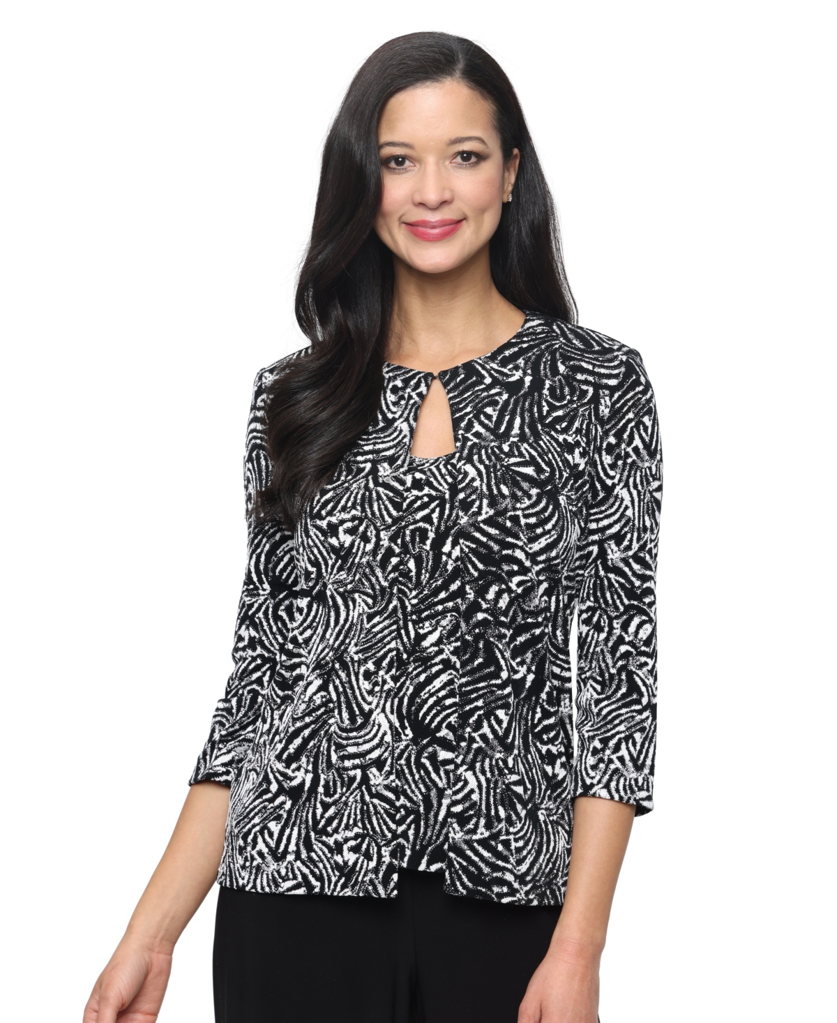 Click here for Alex Evenings Womens Glitter Slinky Twinset - Blac... prices