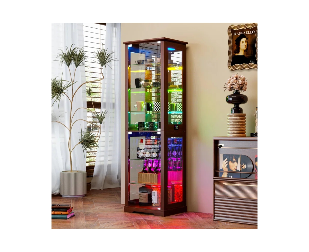 Click here for Vlsrka 70 Tall Glass Display Cabinet with Rgb Sens... prices