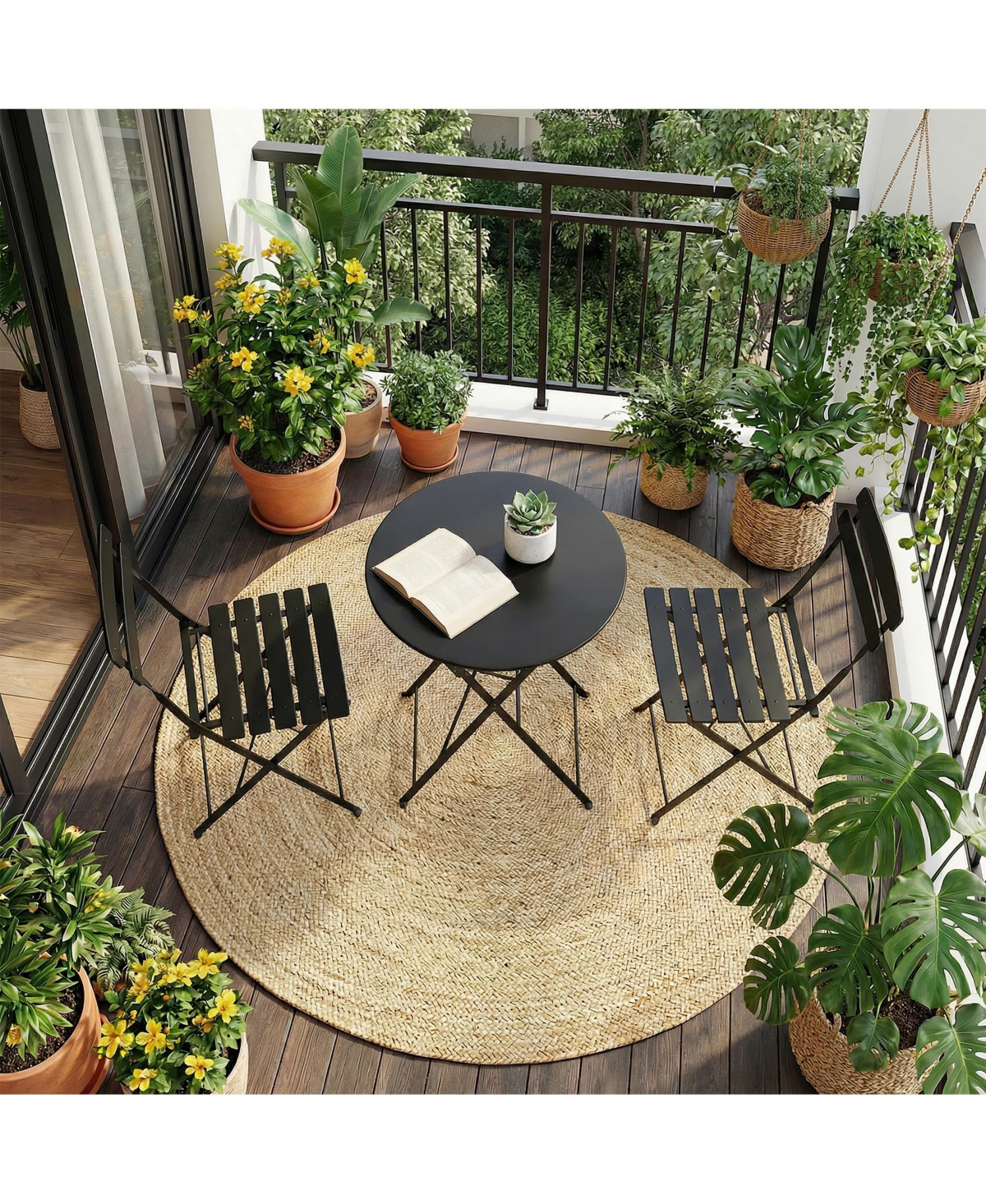 Click here for gaomon 3 Piece Outdoor Patio Bistro Set - Folding... prices