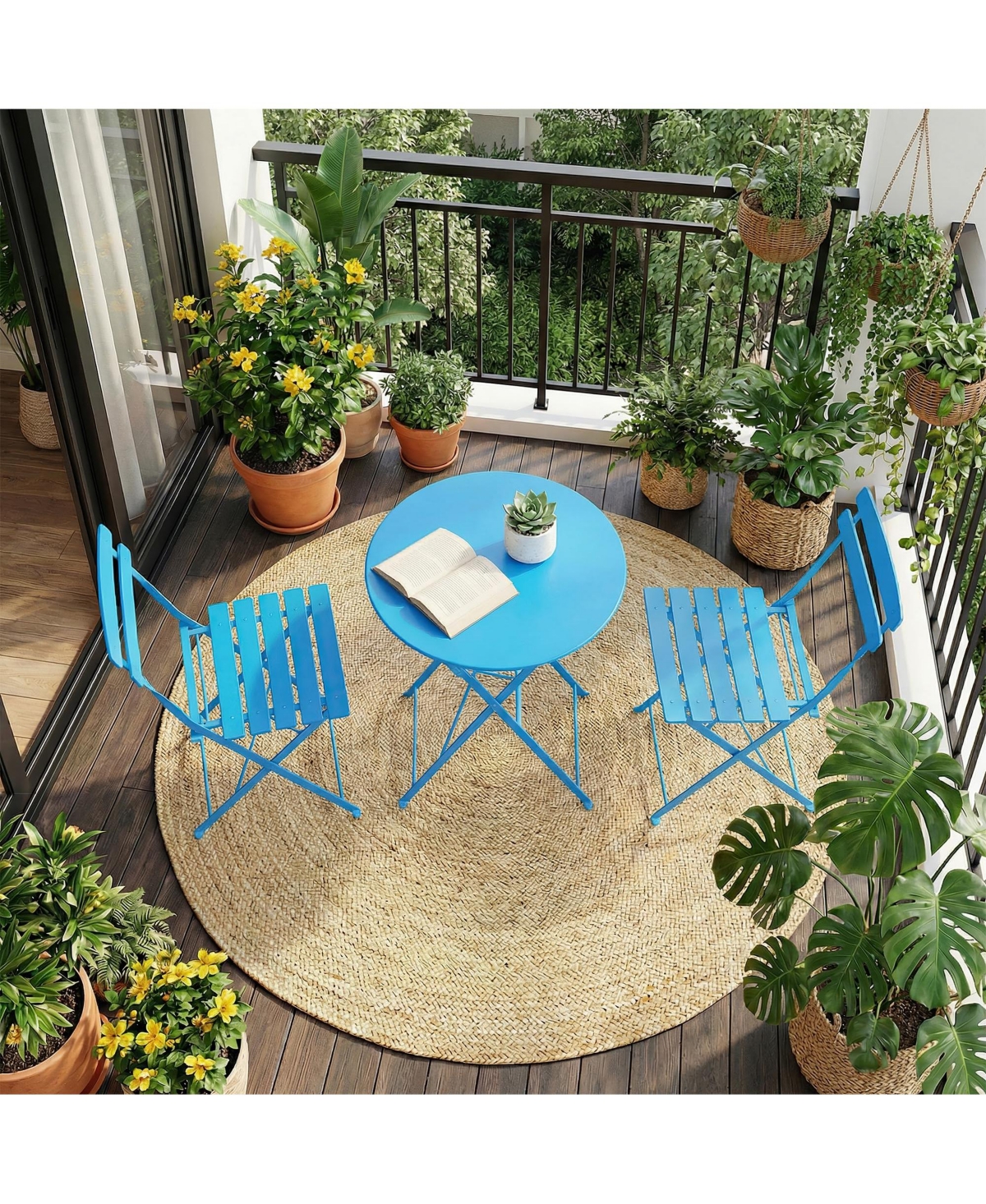 Click here for gaomon 3 Piece Outdoor Patio Bistro Set - Folding... prices