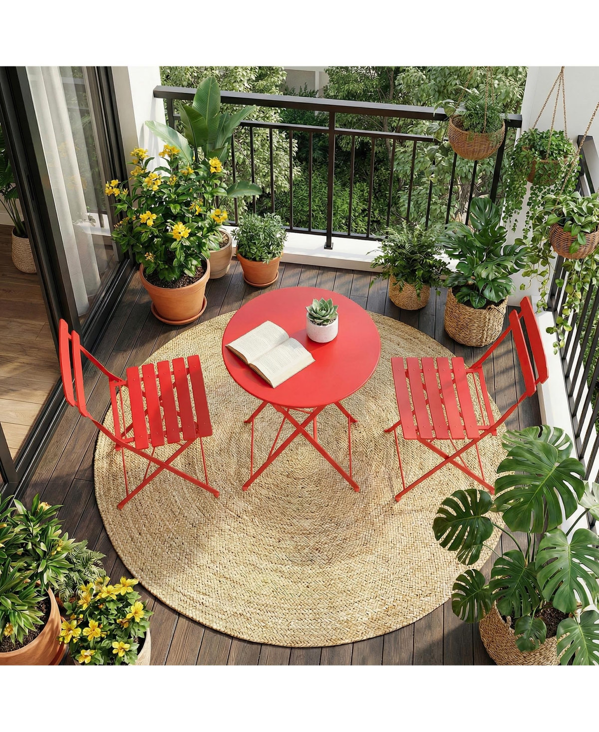Click here for gaomon 3 Piece Outdoor Patio Bistro Set - Folding... prices