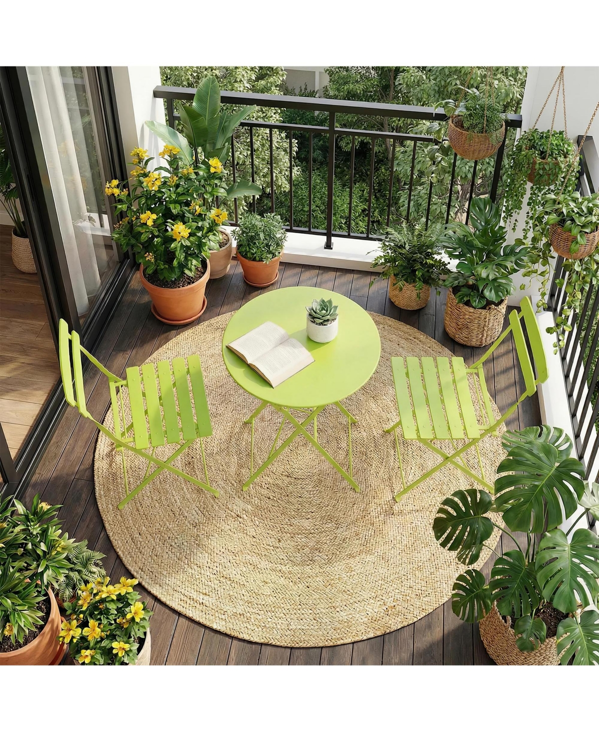 Click here for gaomon 3 Piece Outdoor Patio Bistro Set - Folding... prices