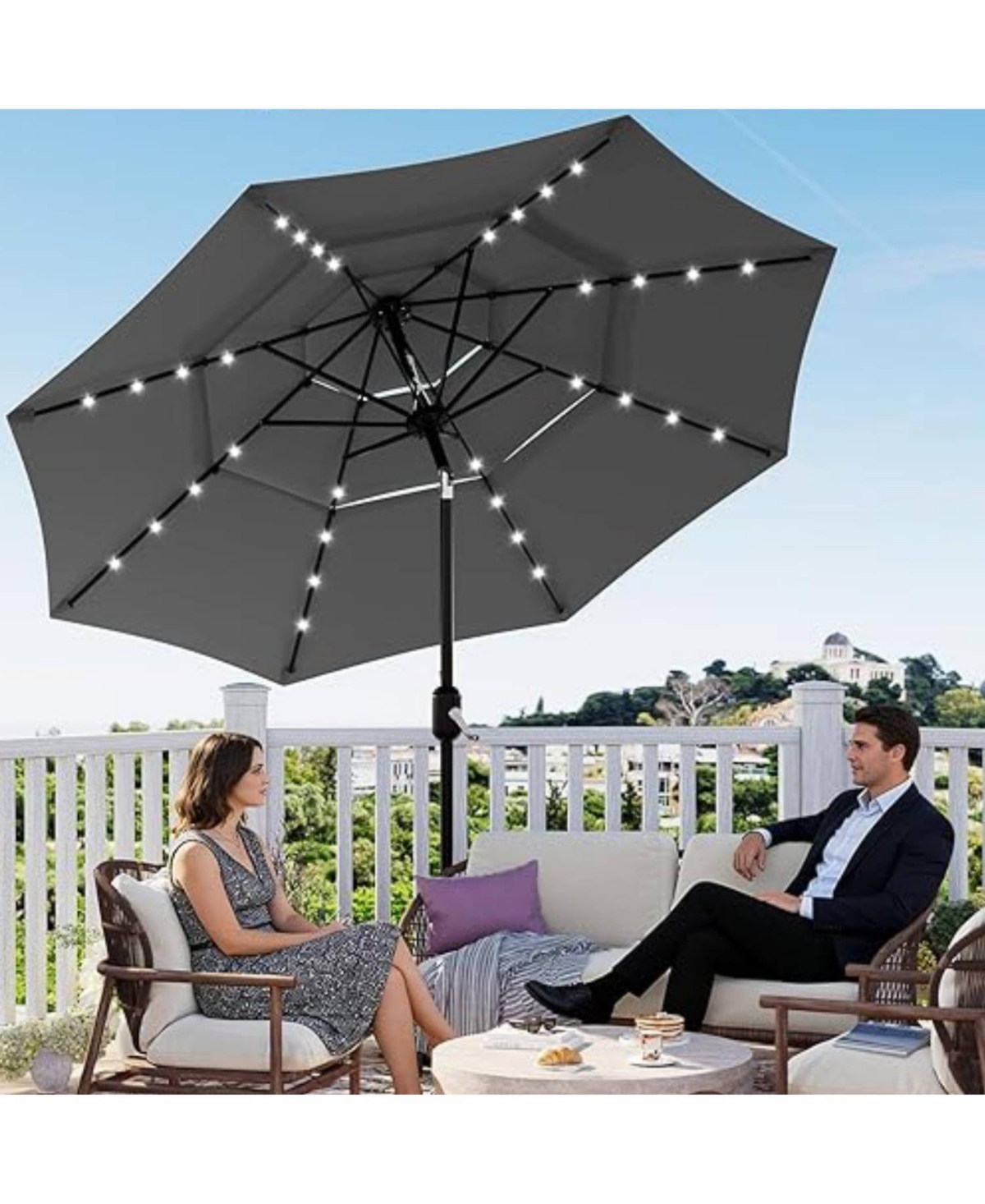 Click here for gaomon 3-Tier Patio Umbrella  Easy Crank and Push... prices