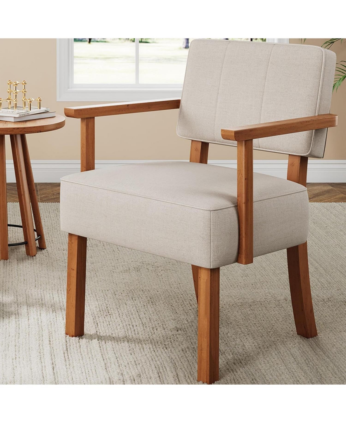 Click here for gaomon Mid-Century Accent Chair with Wood Frame. L... prices