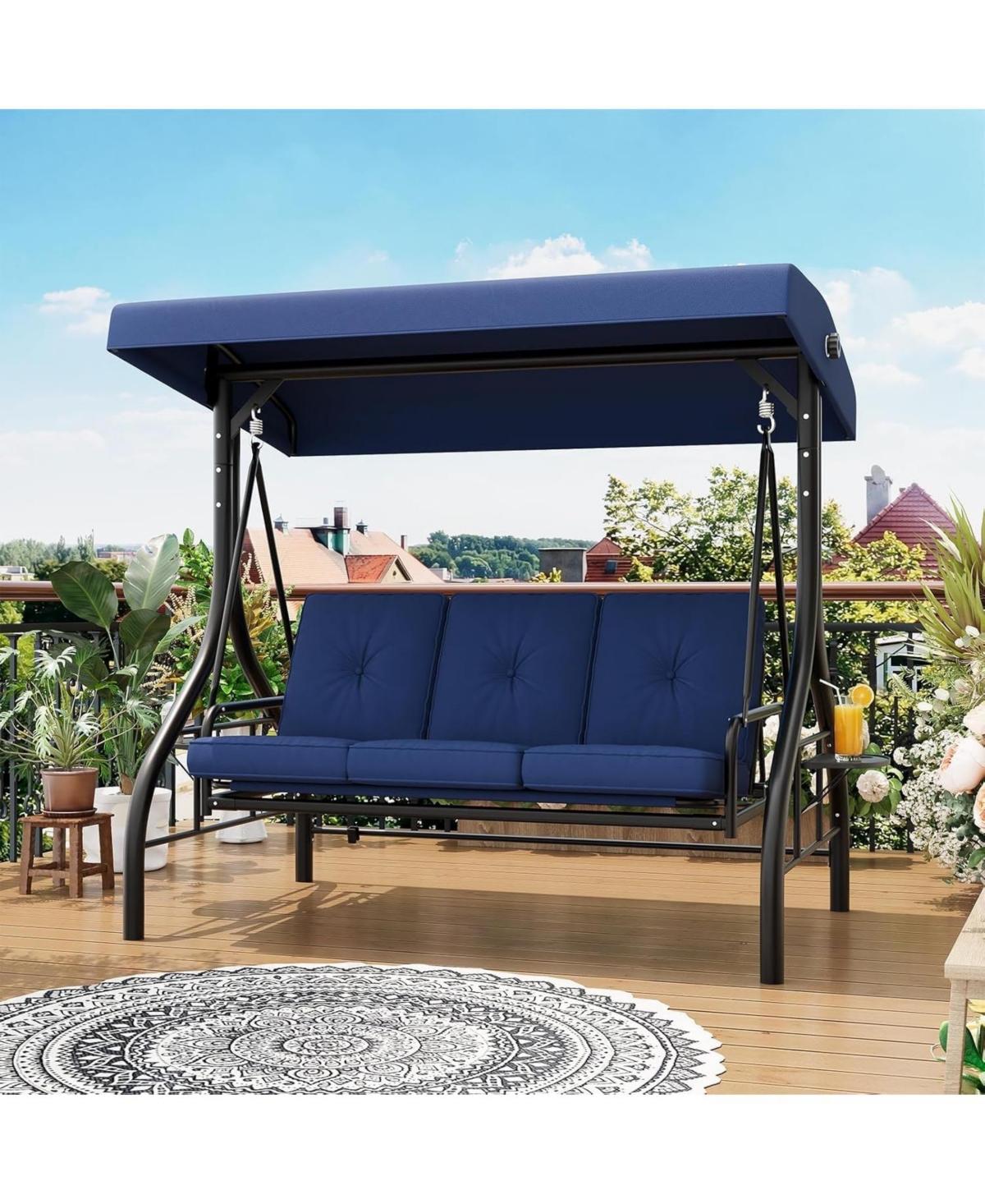 Click here for GarveeLife 3-Person Outdoor Swing Chair with Adjus... prices