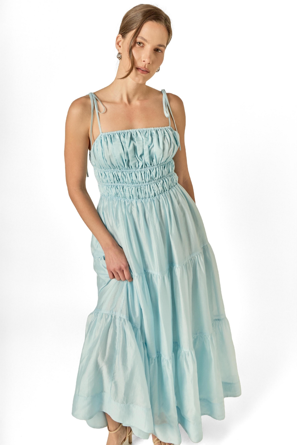 Click here for English Factory Womens Smocked Sleeveless Maxi Dre... prices